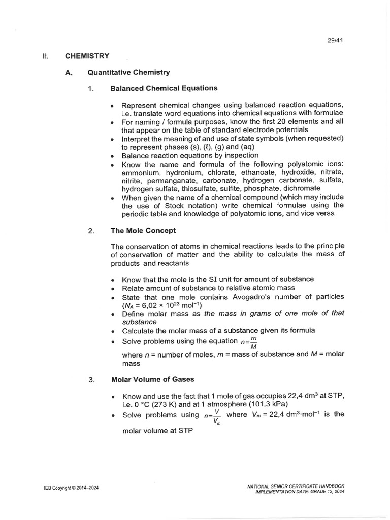 SAGS Chemistry | PDF