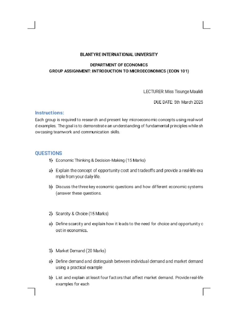 Introduction To Microeconomics Assignment 1 - Phoenix | PDF