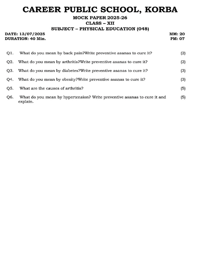 Mock Paper 3 | PDF