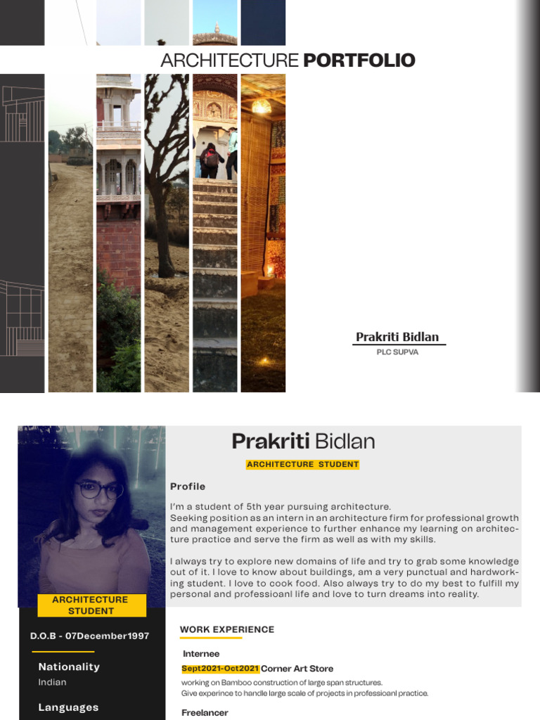 Prakriti Bidlan's Architecture Portfolio | PDF