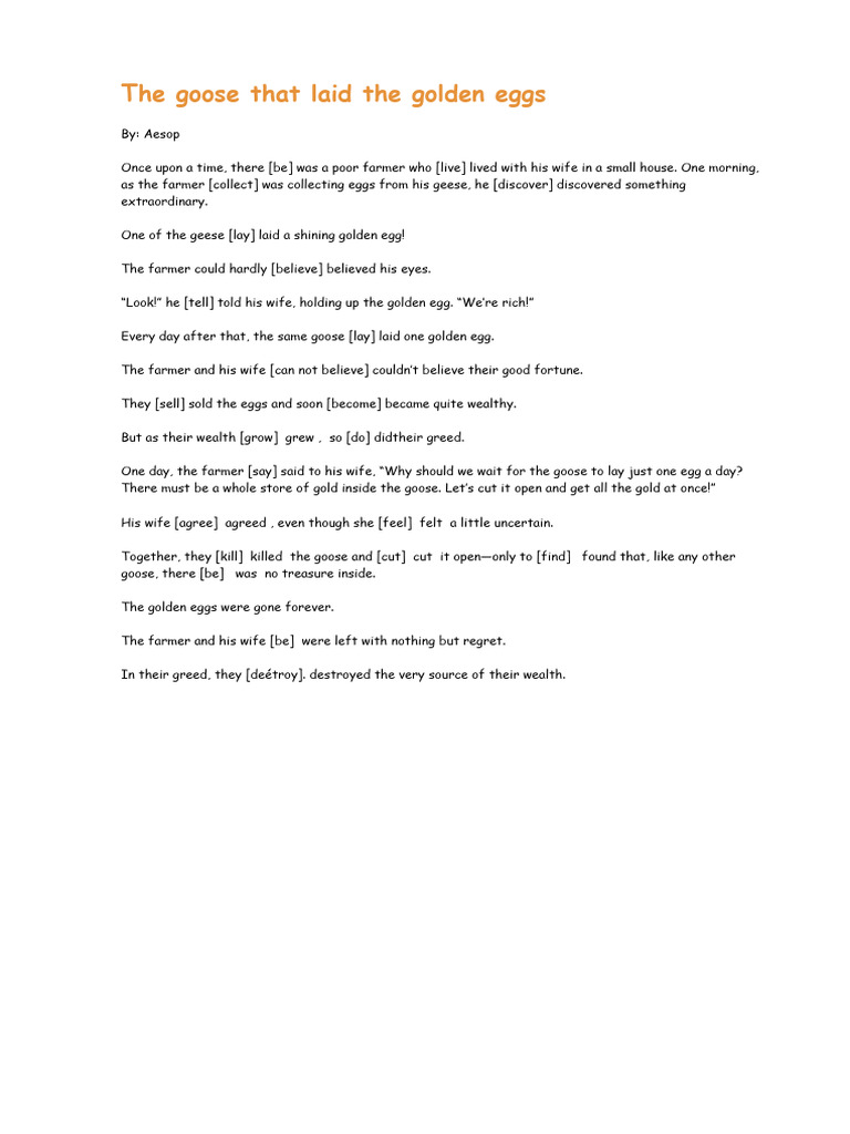 The Goose That Laid The Golden Eggs | PDF