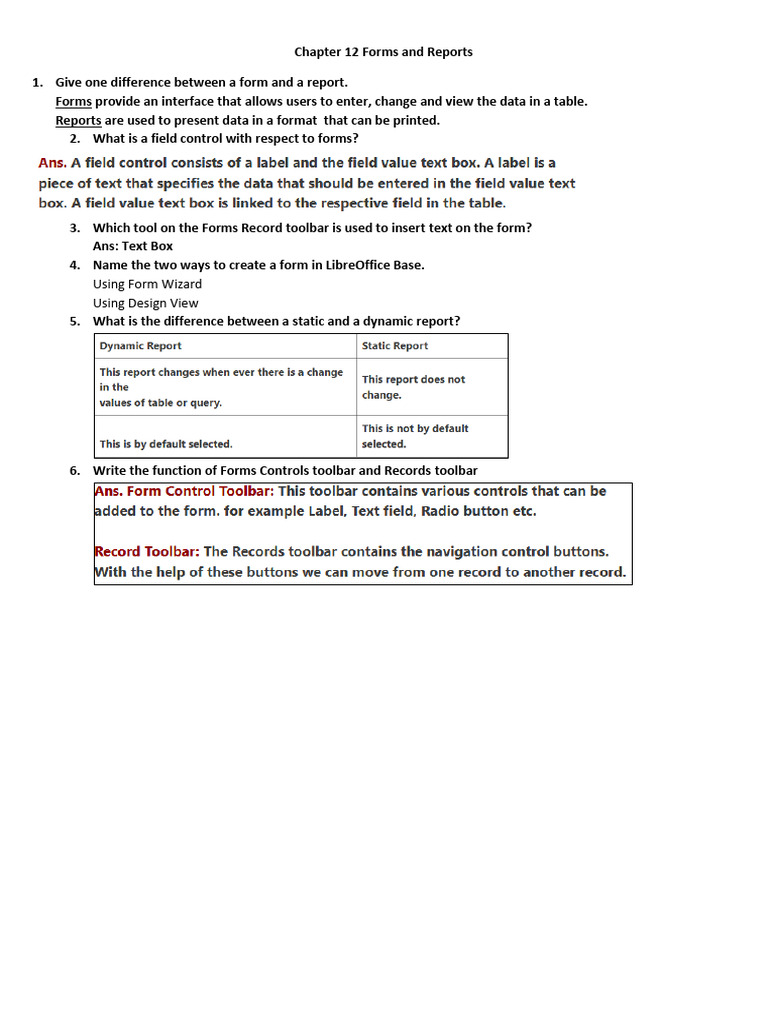 Understanding Forms and Reports | PDF
