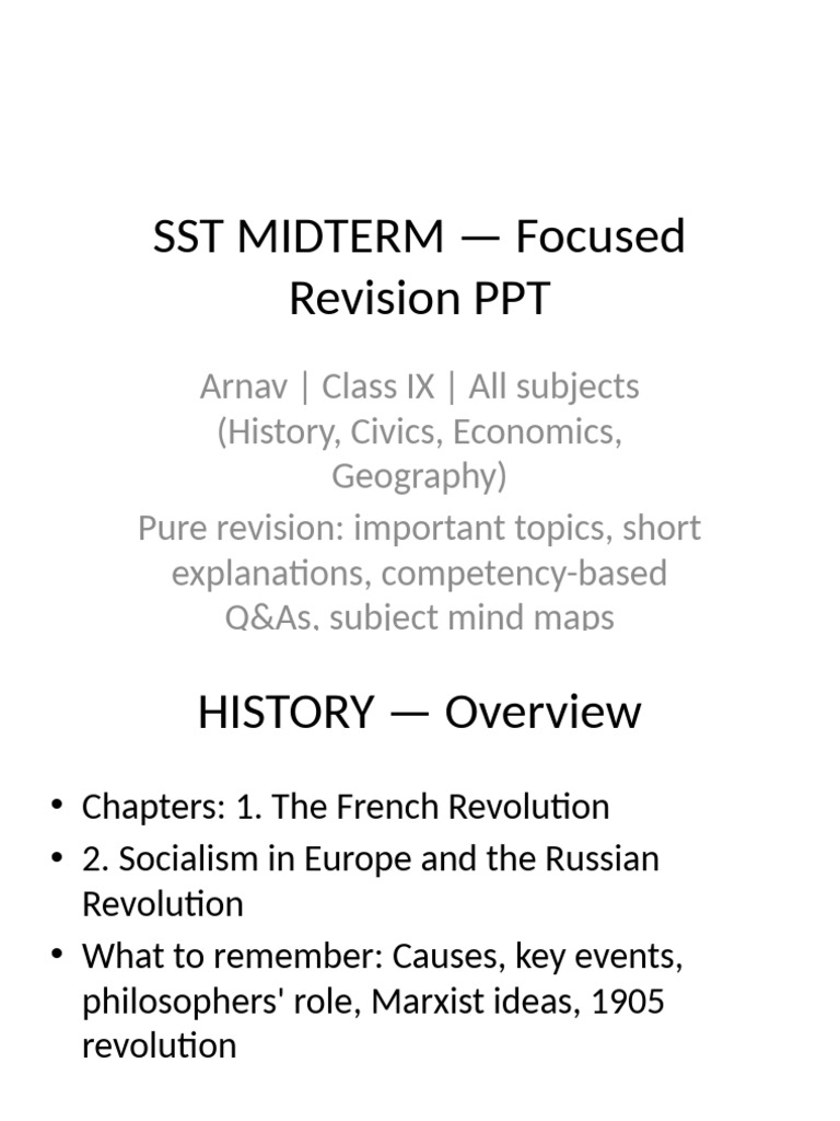 Class IX SST Midterm Revision Guide | PDF | French Revolution | Himalayas