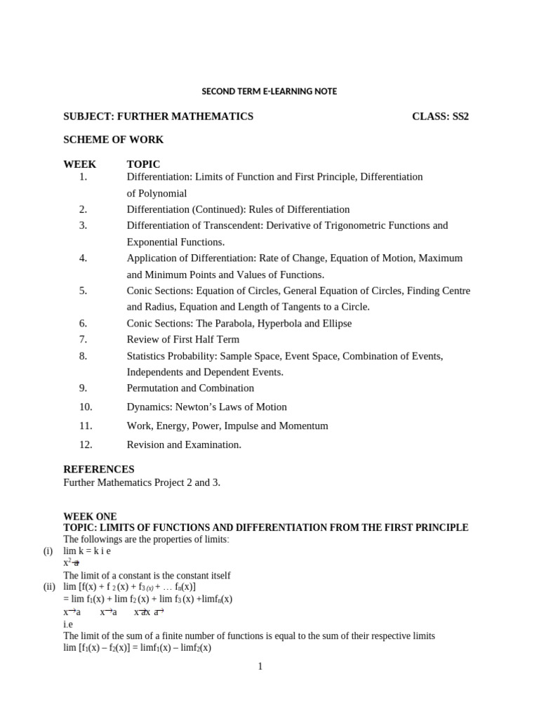 Further Mathematics E-Learning Notes | PDF | Circle | Trigonometric ...