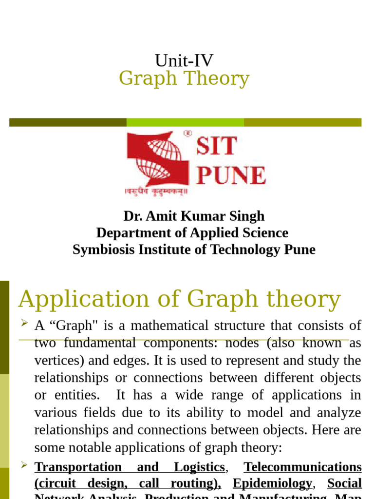 Unit IV Graph Theory | PDF | Vertex (Graph Theory) | Graph Theory