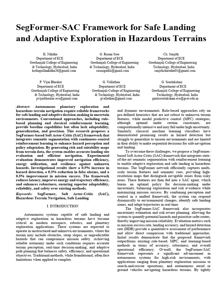 SegFormer-SAC for Safe Terrain Navigation | PDF | Machine Learning ...