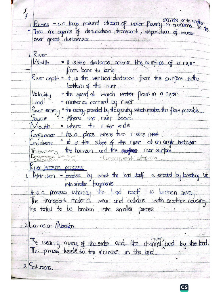 Geo Notes Rivers | PDF