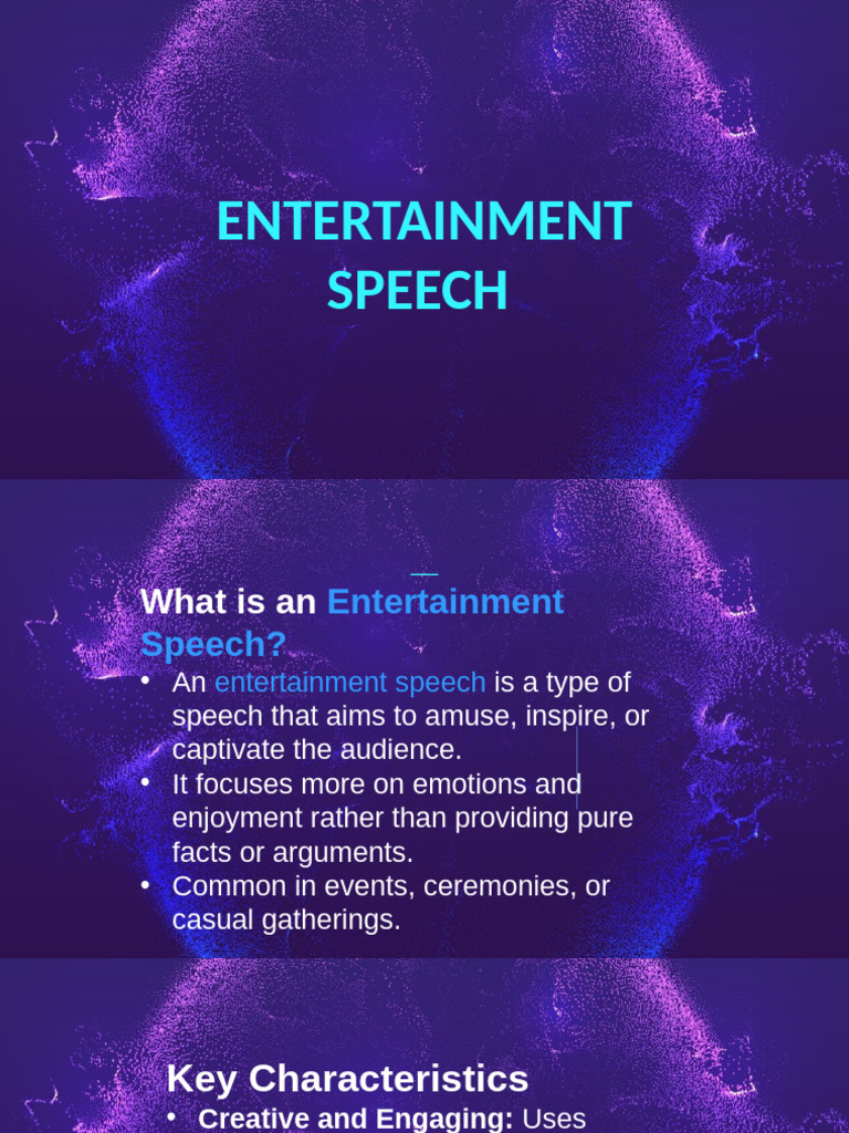 Understanding Entertainment Speeches | PDF