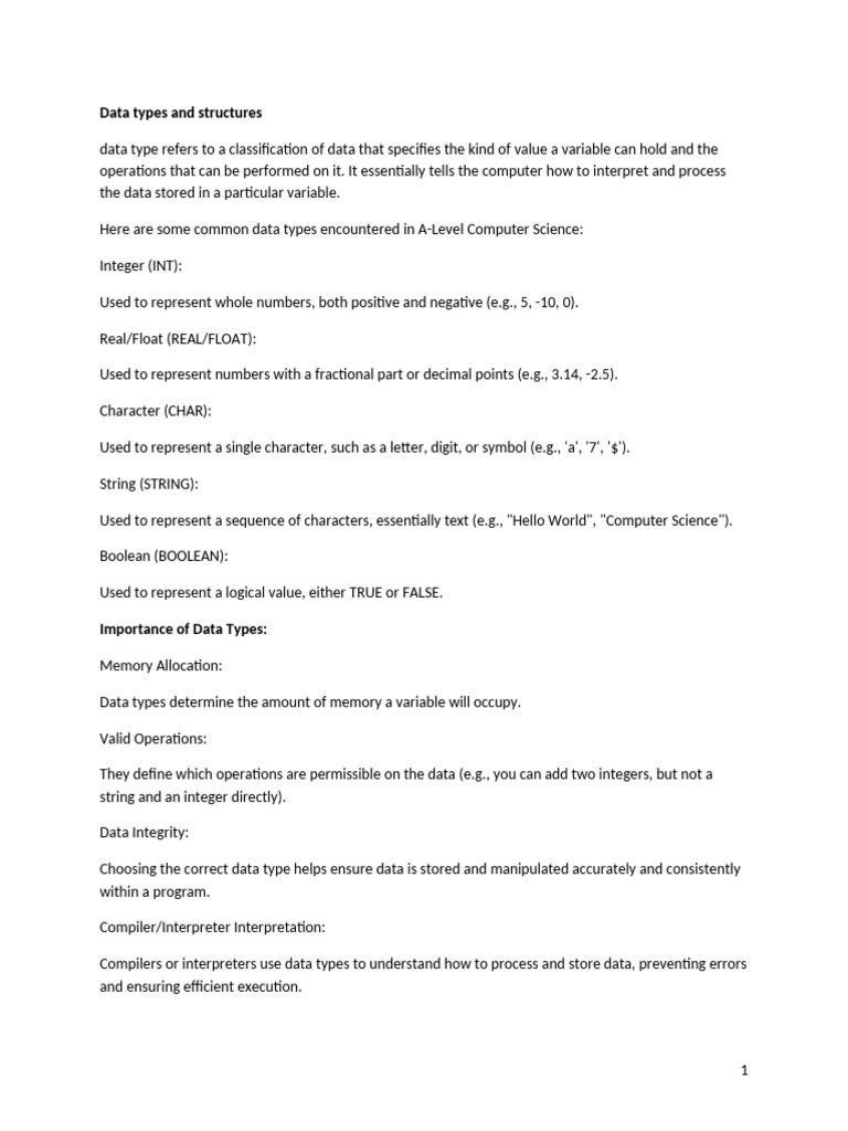 Data Types and-WPS Office | PDF | Data Type | Boolean Data Type