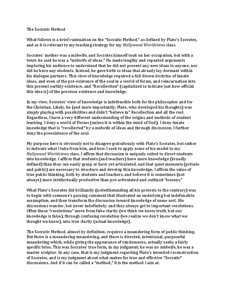 The Socratic Method | PDF | Socrates | Plato