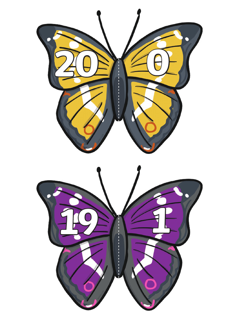 Number Bonds To 20 Butterflies Matching Cards | PDF