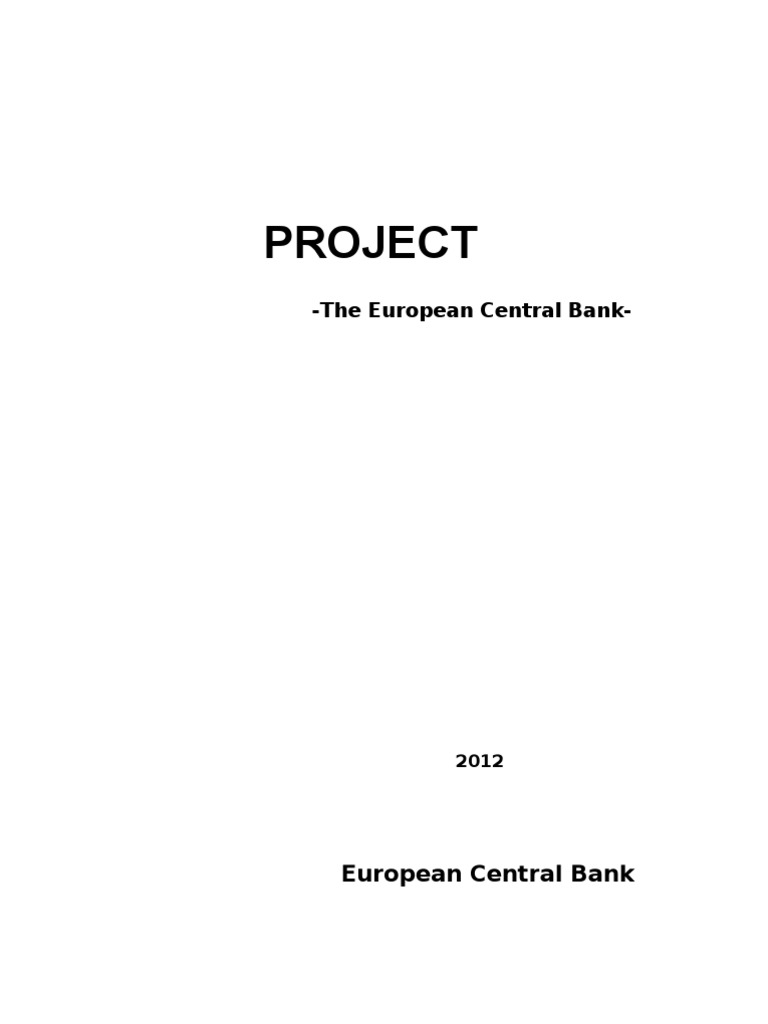 Project: - The European Central Bank | PDF | European Central Bank ...