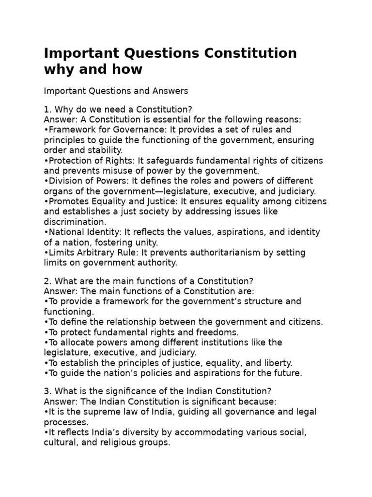 Key Insights on the Indian Constitution | PDF | Legal Documents ...