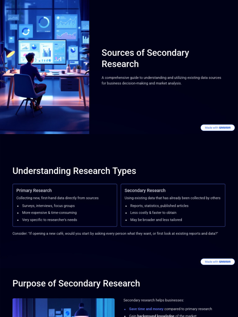Sources of Secondary Research for Business | PDF | Data | Statistics