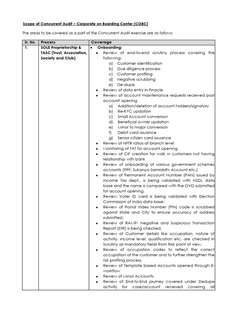 Concurrent Audit Scope for COBC | PDF | Business