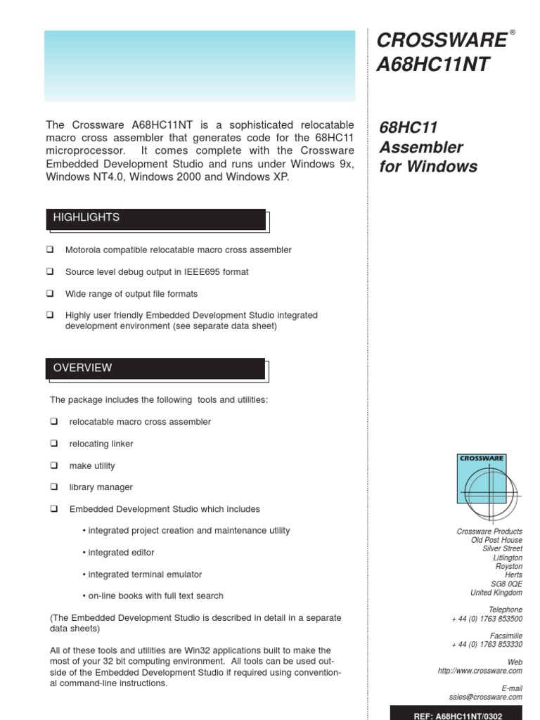 68HC11 Assembler | PDF | Assembly Language | Library (Computing)