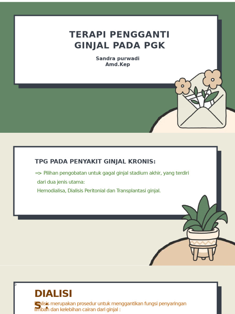 Terapi Pengganti Ginjal Pada PGK: Sandra Purwadi Amd - Kep | PDF