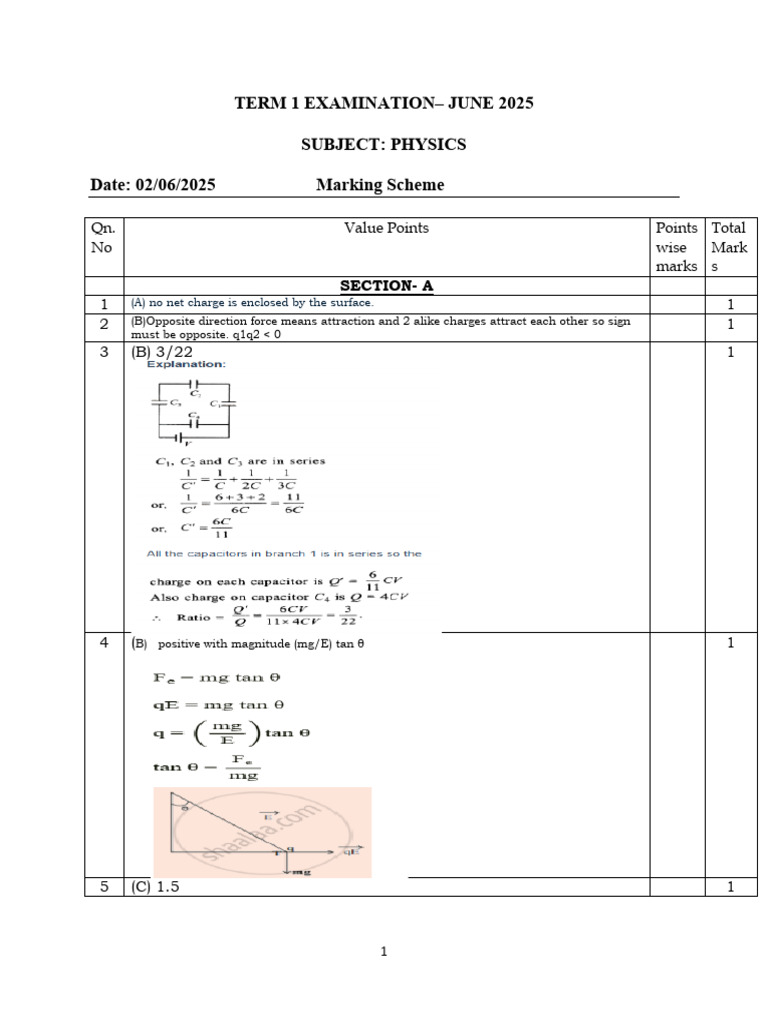 Physics - MS - TERM 1 - 250623 - 221416 | PDF | Physics