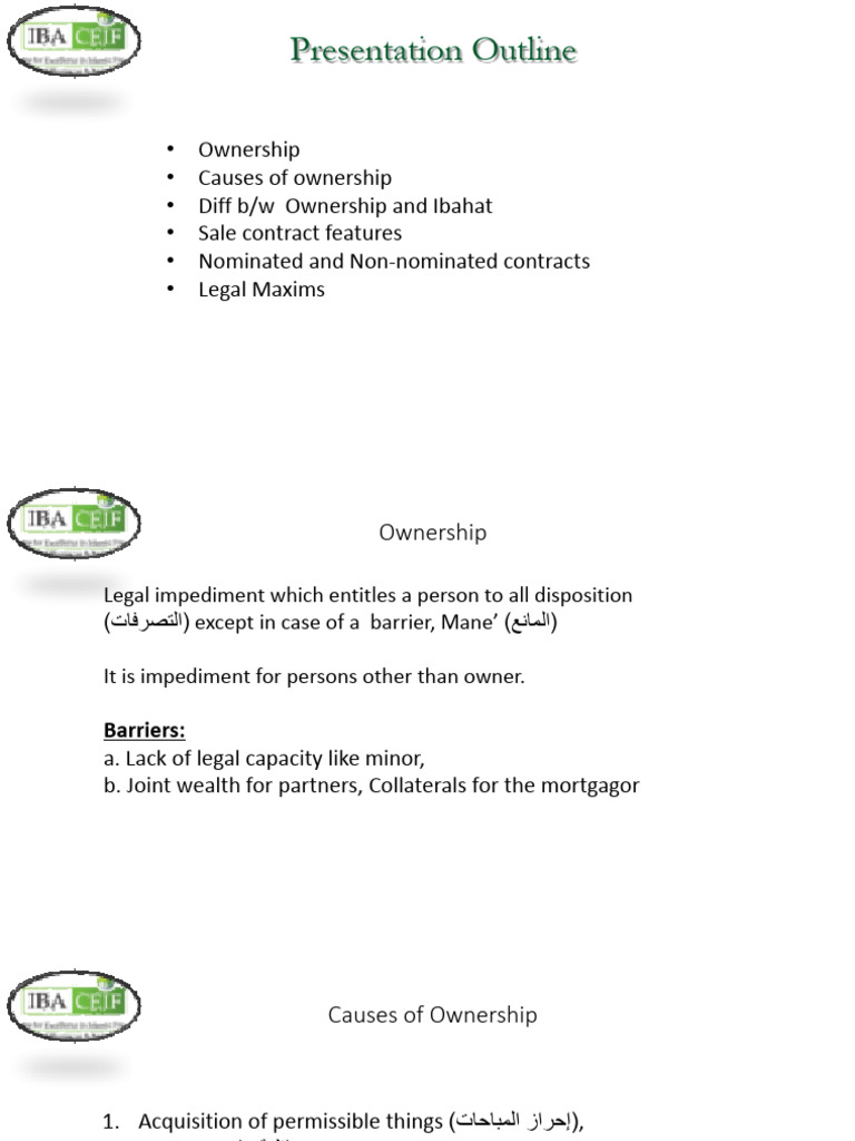 Understanding Ownership and Sale Contracts | PDF | Ownership | Common Law