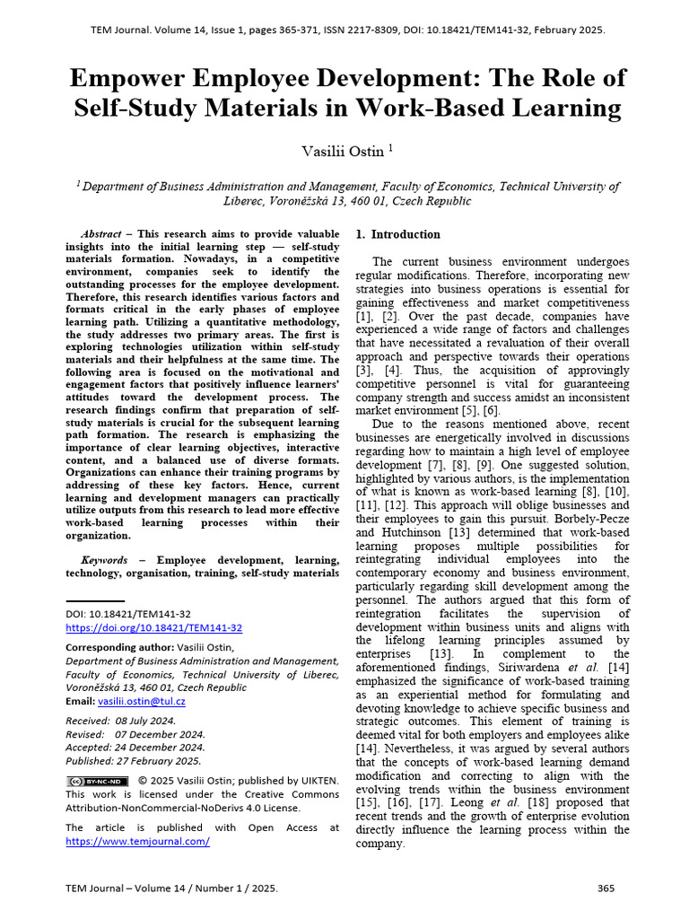 Self-Study Materials in Employee Development | PDF | Motivation ...