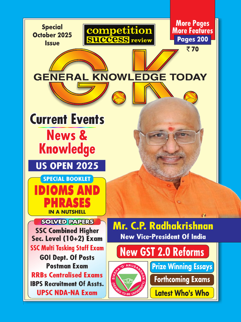 GK Today October 2025 | PDF | Taxes | Psychological Resilience