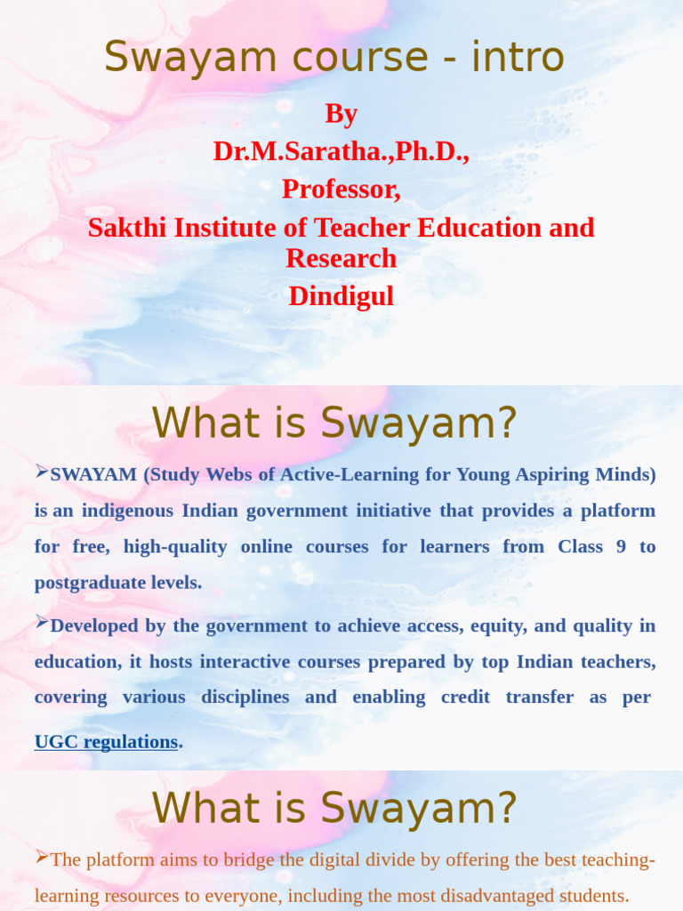 Swayam Course Orientation | PDF