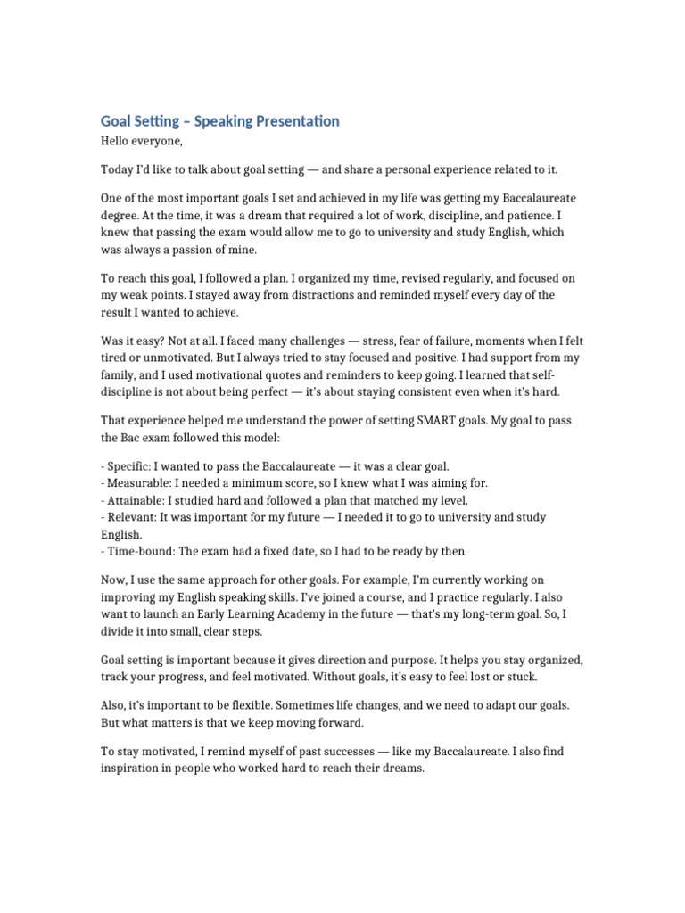 Goal Setting Presentation | PDF | Goal | Goal Setting