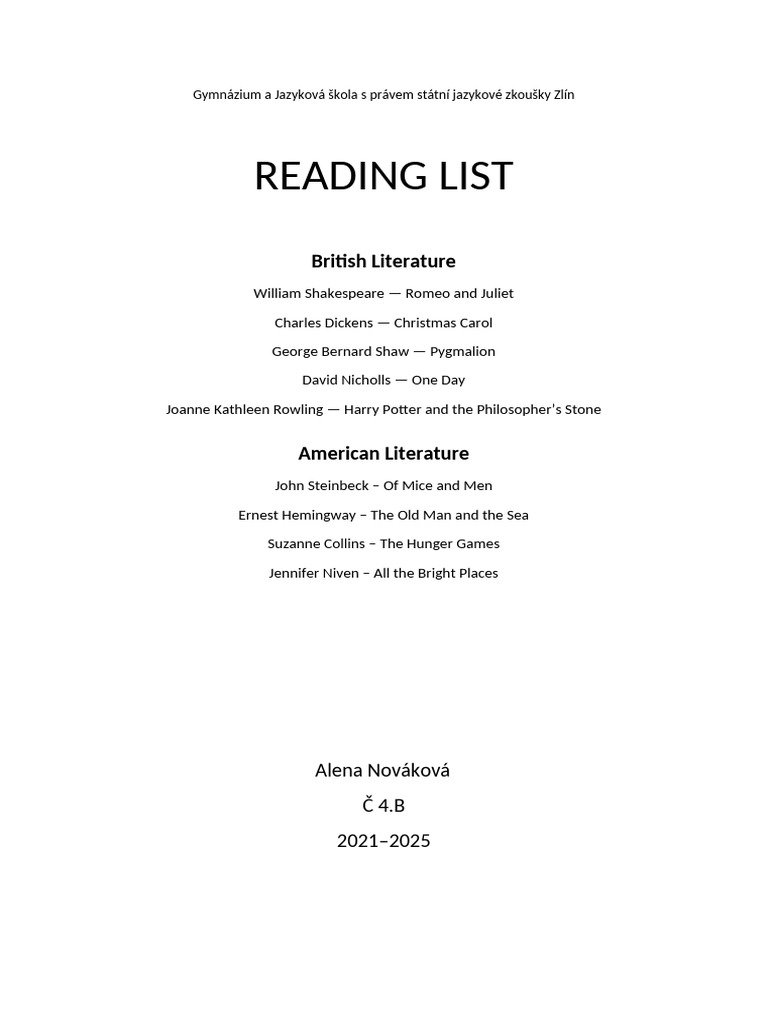 My Reading List | PDF