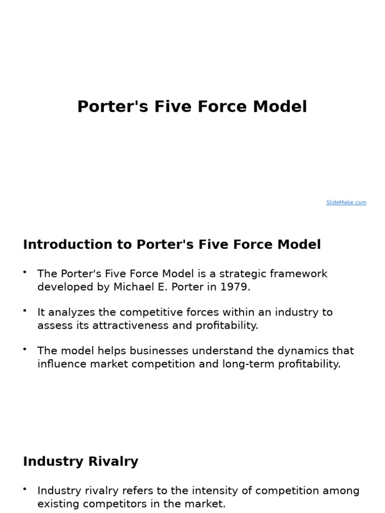 Porter's Five Force Model | PDF | Market (Economics) | Financial Economics
