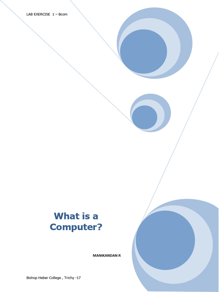 What Is A Computer?: Lab Exercise 1 - Bcom | PDF