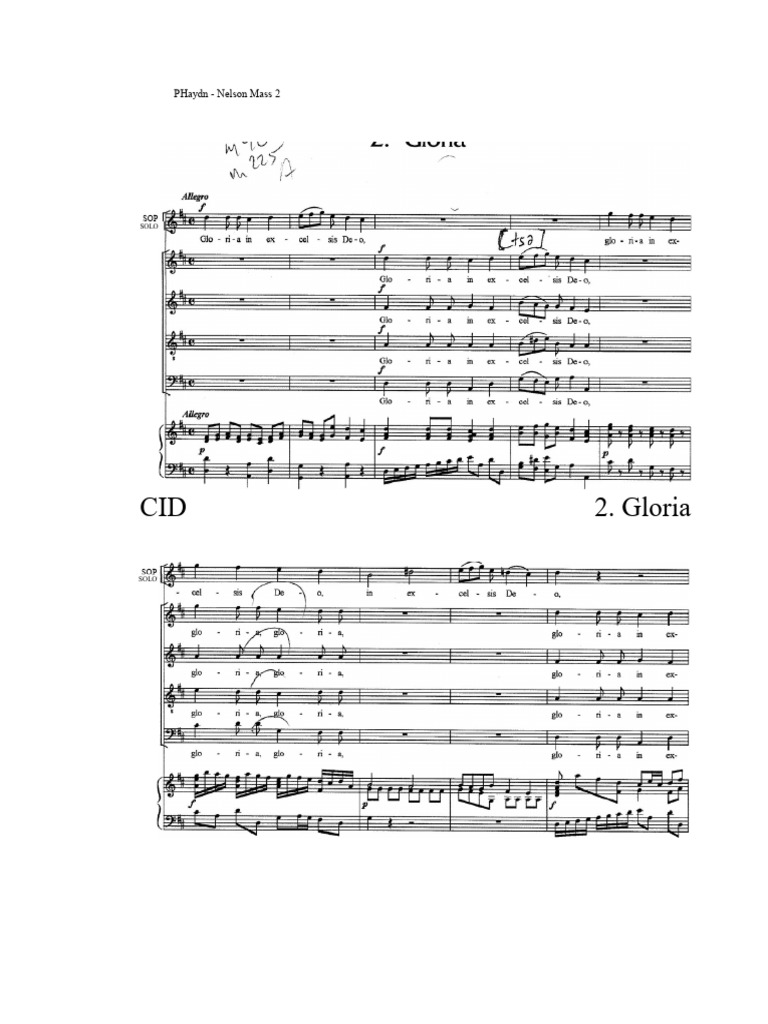 Haydn's Nelson Mass II: Gloria Analysis | PDF