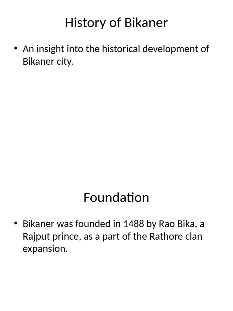 History of Bikaner | PDF