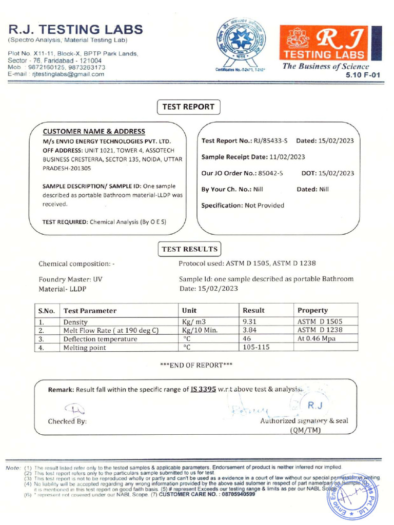 Test Report | PDF