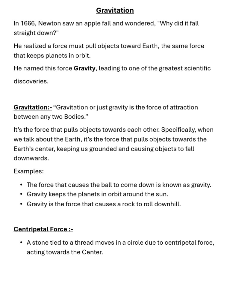 Understanding Gravity and Its Forces | PDF