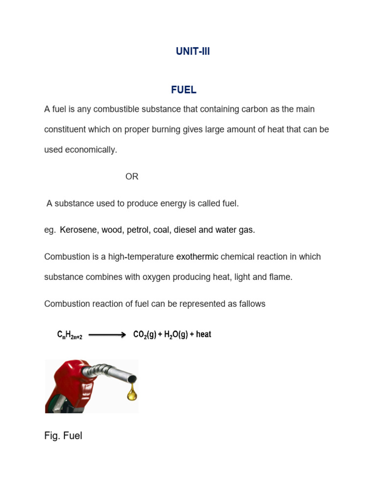 Understanding Fuel Types and Calorific Value | PDF | Combustion | Fuels