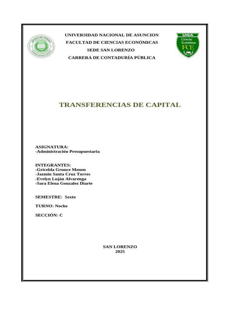 Transferencia de Capital | PDF | Infraestructura | Presupuesto