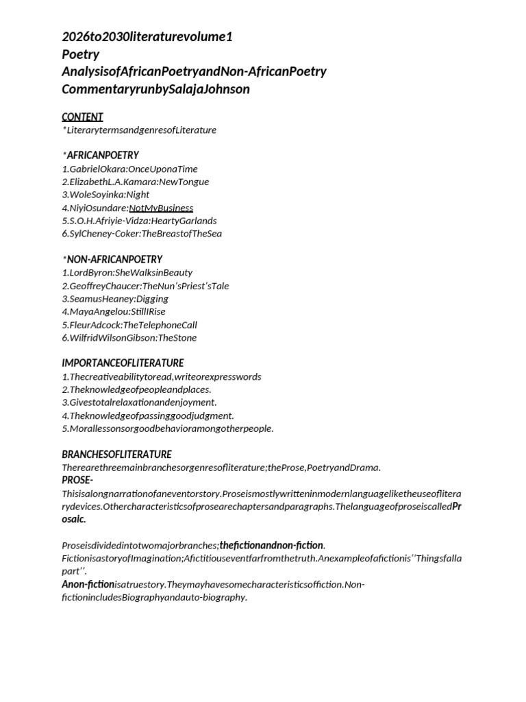 African and Non-African Poetry Analysis | PDF | Metre (Poetry) | Poetry