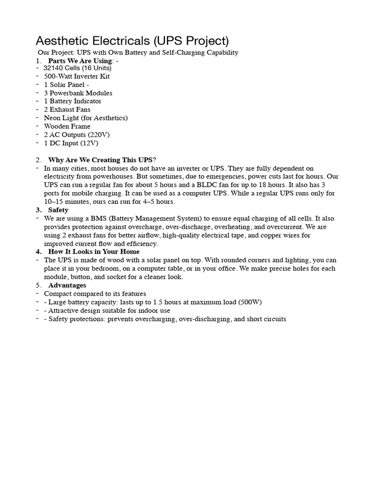UPS Project | PDF