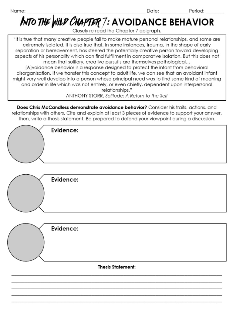 04 - Into The Wild Chapters 7-9 Activities | PDF | Psychological Concepts | Psychology