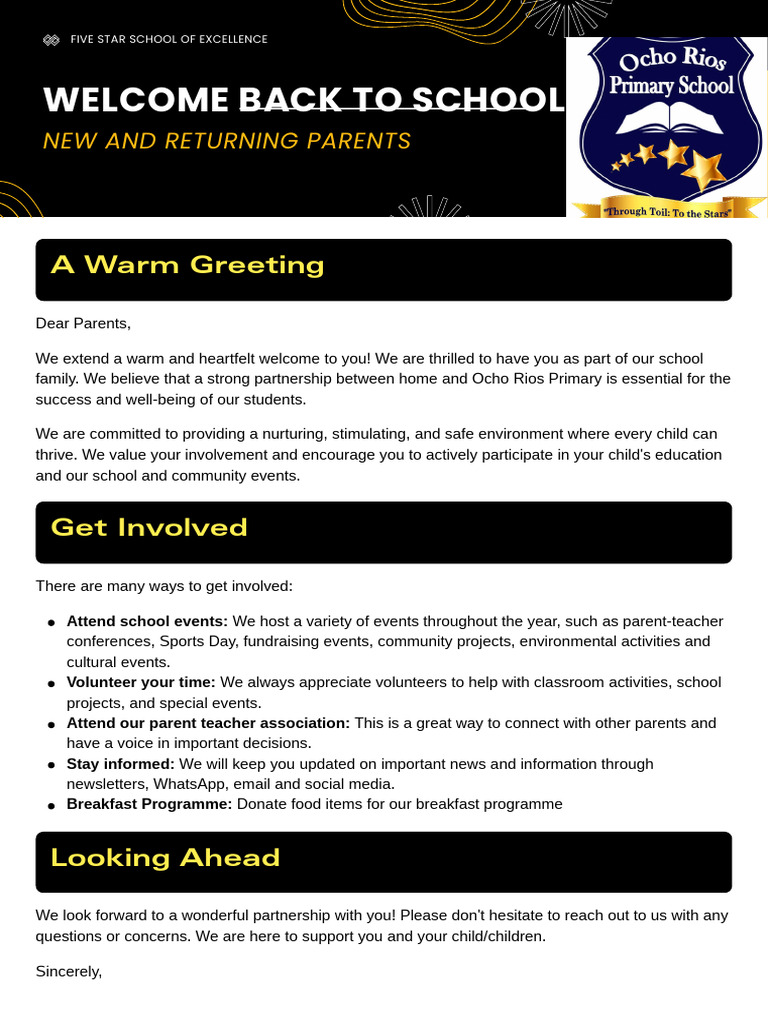 2025 September Welcome Letter | PDF