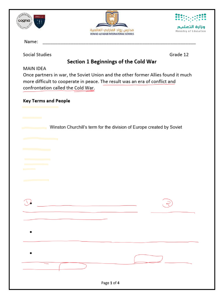 Section 1 Beginnings of The Cold War | PDF | Cold War | Communism