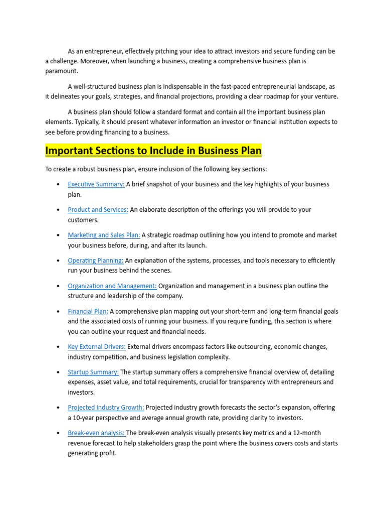Essential Business Plan Components | PDF | Business Plan | Performance ...