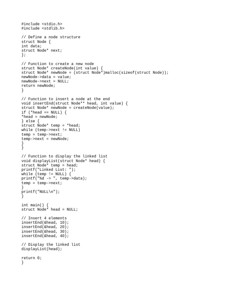 Singly Linked List | PDF