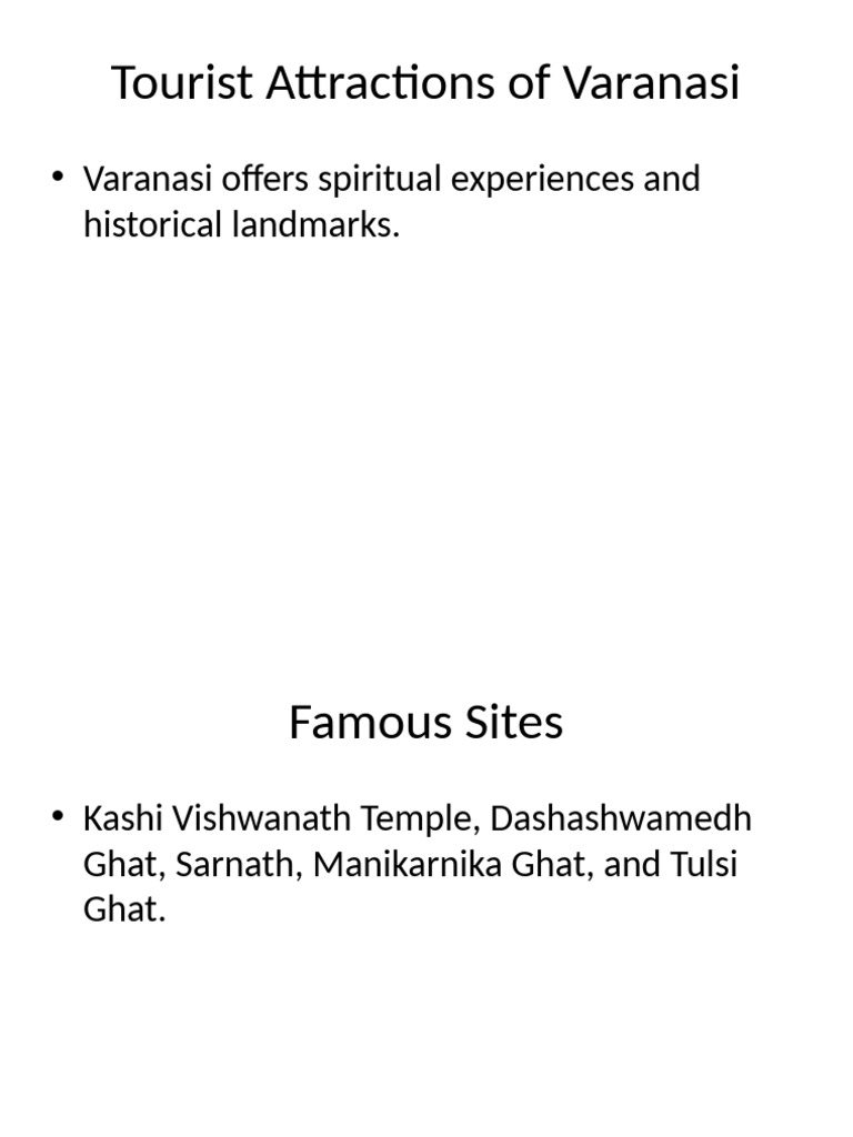 Tourist Attractions of Varanasi | PDF