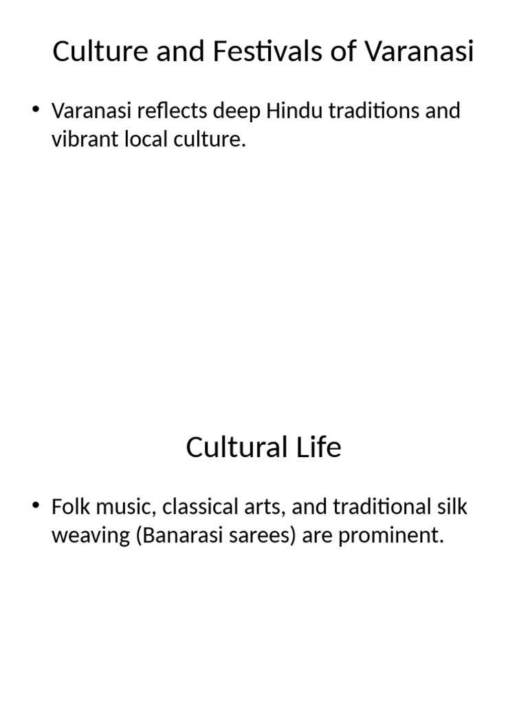 Varanasi's Rich Culture and Festivals | PDF