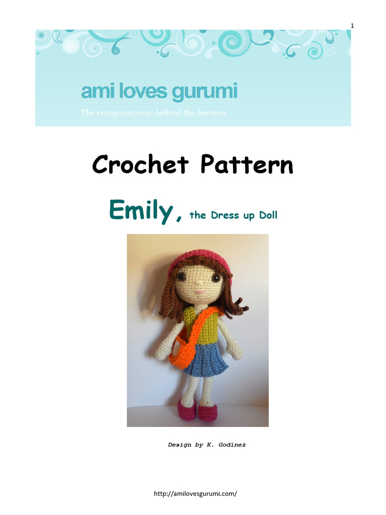 Crochet Emily Dress Up Doll Pattern | PDF | Crochet | Embroidery