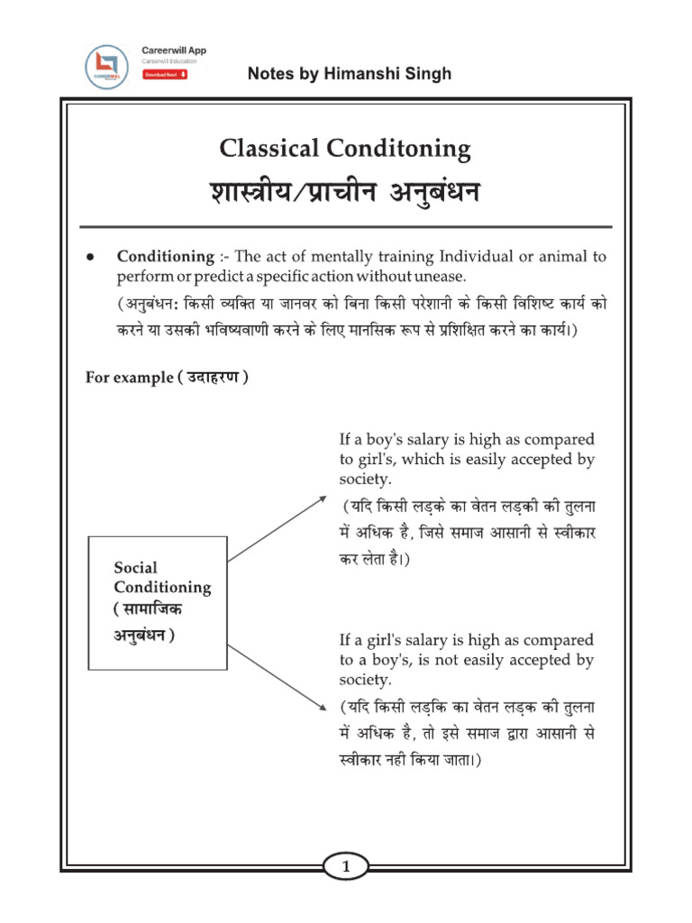 Classical Conditioning | PDF