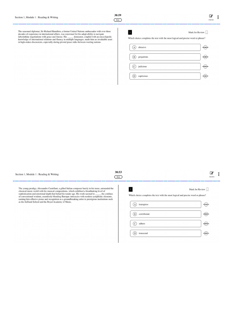 Digital SAT Practice 18 M1 | PDF