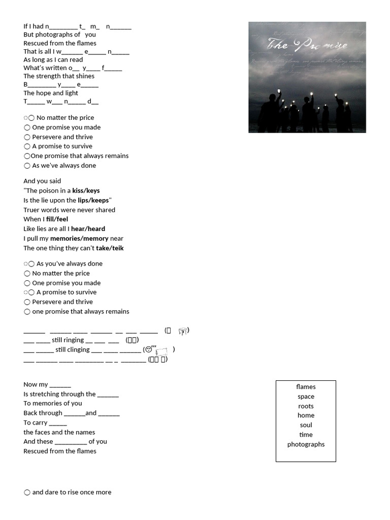 The Promise Worksheet | PDF