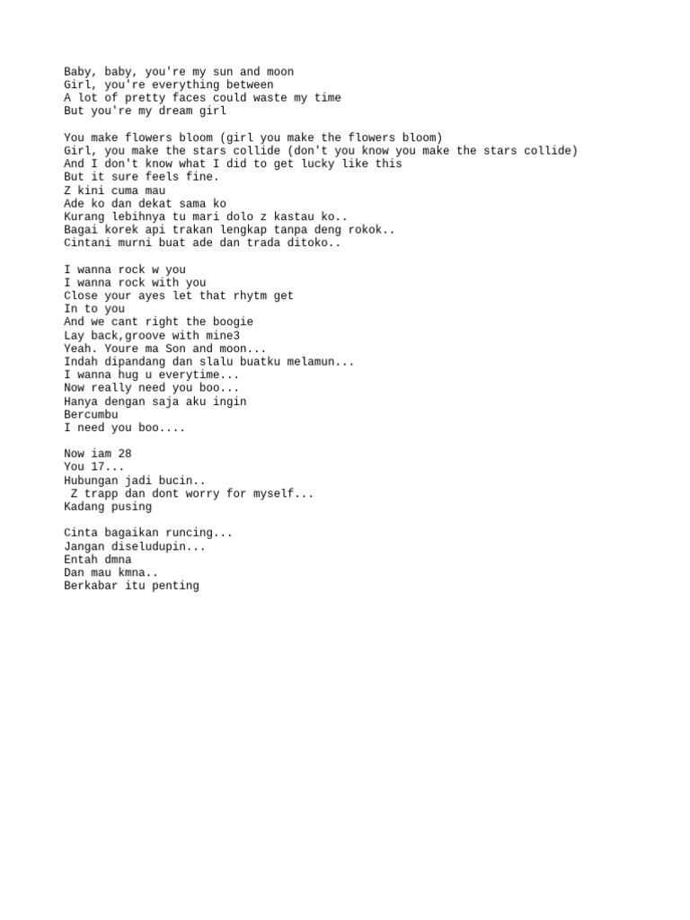 Love Song Lyrics: Sun and Moon Theme | PDF